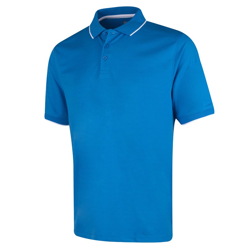 Plain Polo with Mesh Back Yoke Sky Azure – European Golf Store
